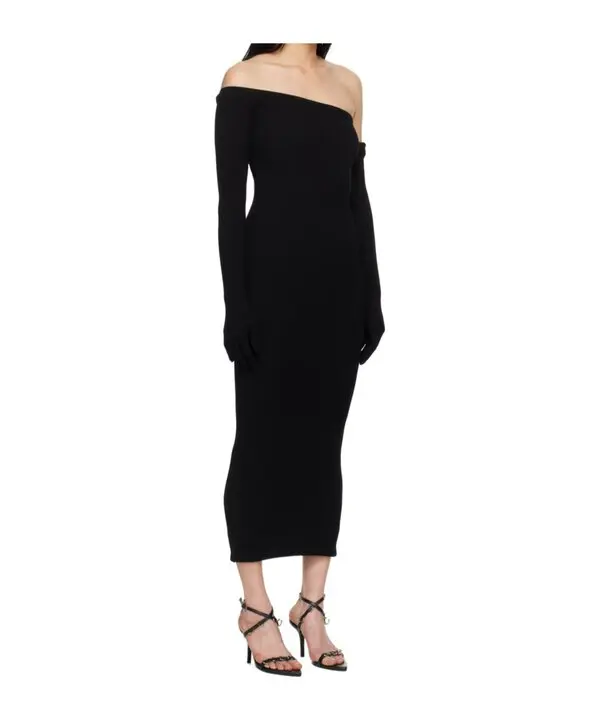 JEAN PAUL GAULTIER Asymmetrical Neckline Dress With Integrated Gloves