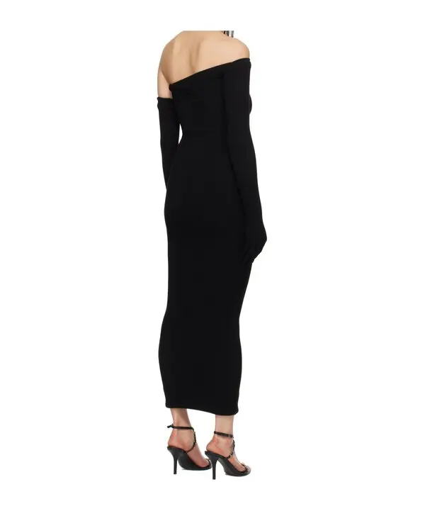 JEAN PAUL GAULTIER Asymmetrical Neckline Dress With Integrated Gloves