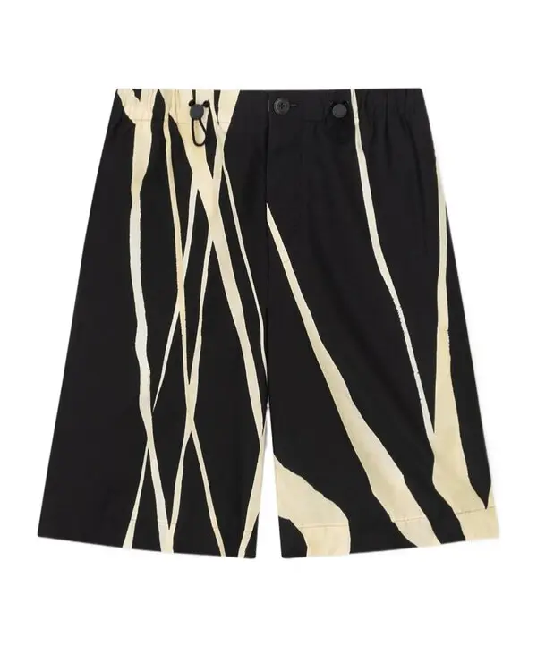 Nanushka Printed Cotton-blend Bermuda Shorts - Black