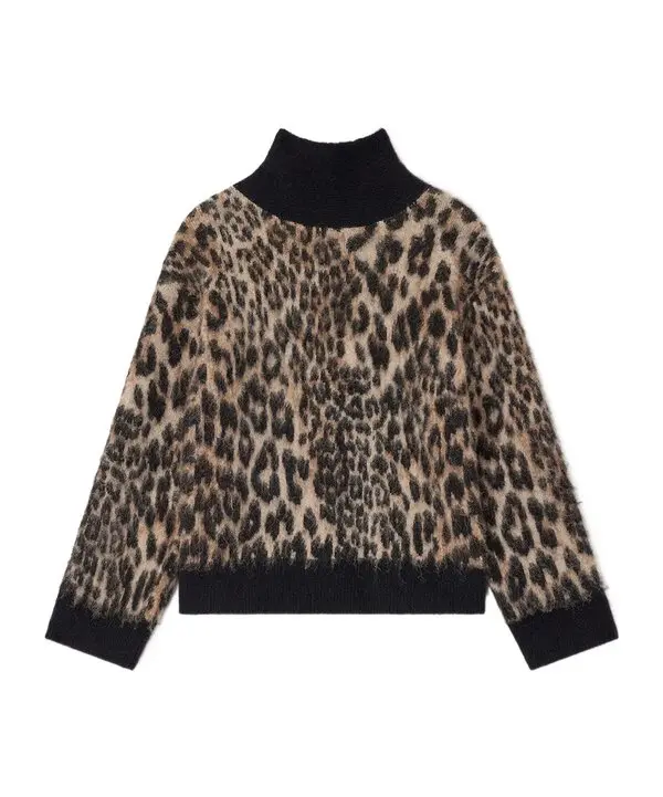 GANNI Open-back -printed Jumper - Leopard