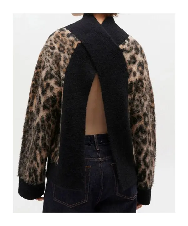 GANNI Open-back -printed Jumper - Leopard