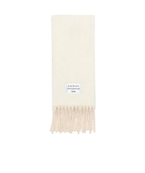 Acne Studios Logo Patch Fringed Scarf