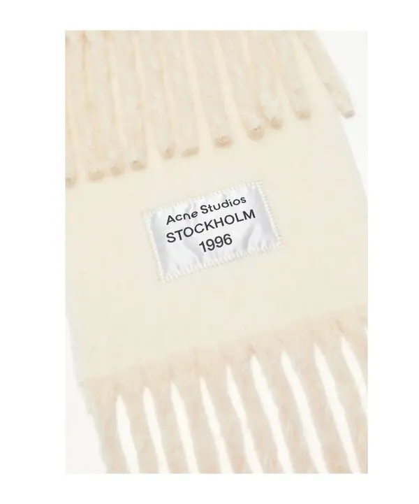 Acne Studios Logo Patch Fringed Scarf