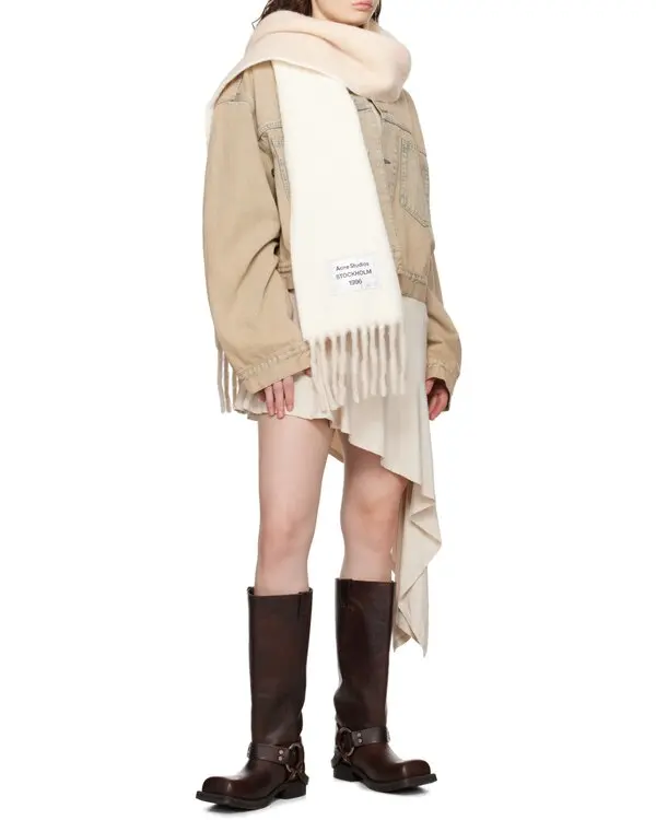 Acne Studios Logo Patch Fringed Scarf