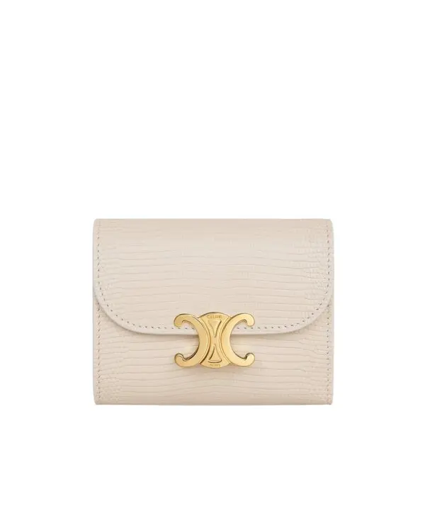 Celine Small Flap Wallet Triomphe In Lizard
