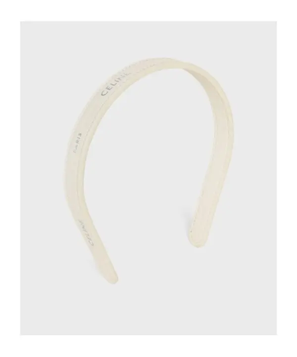 Celine Paris Thin Headband In Calfskin - White