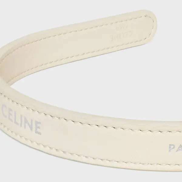 Celine Paris Thin Headband In Calfskin - White