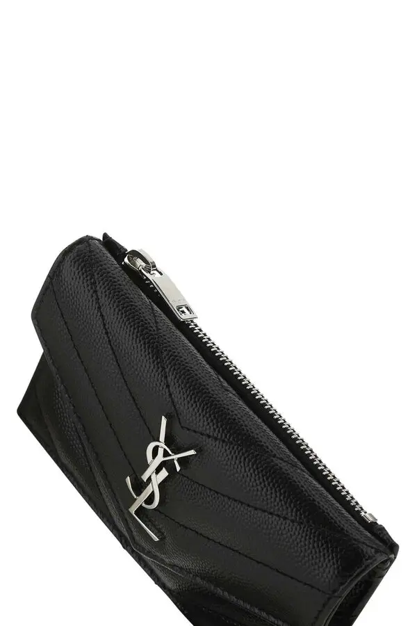 Saint Laurent Logo Quilted Flap Wallet