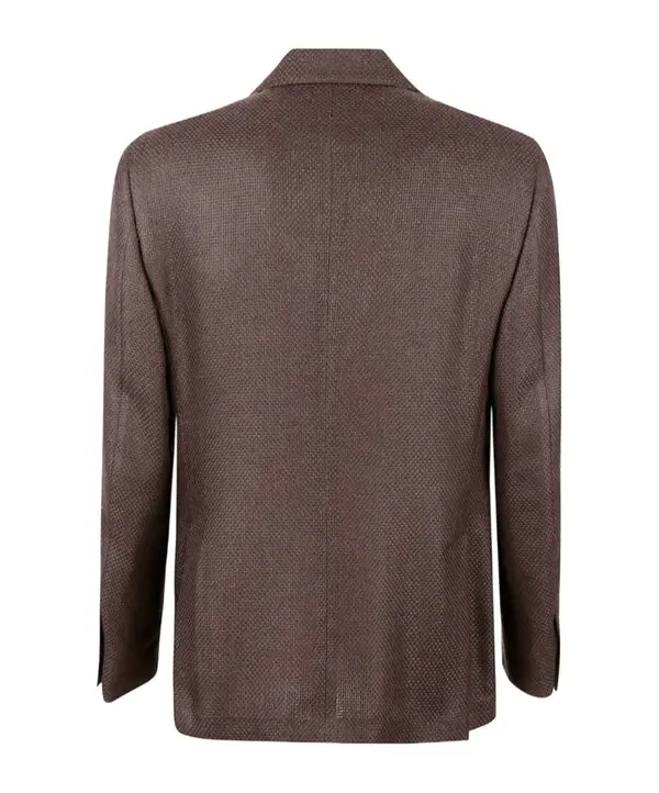 LARDINI Panama-textured Two-button Blazer
