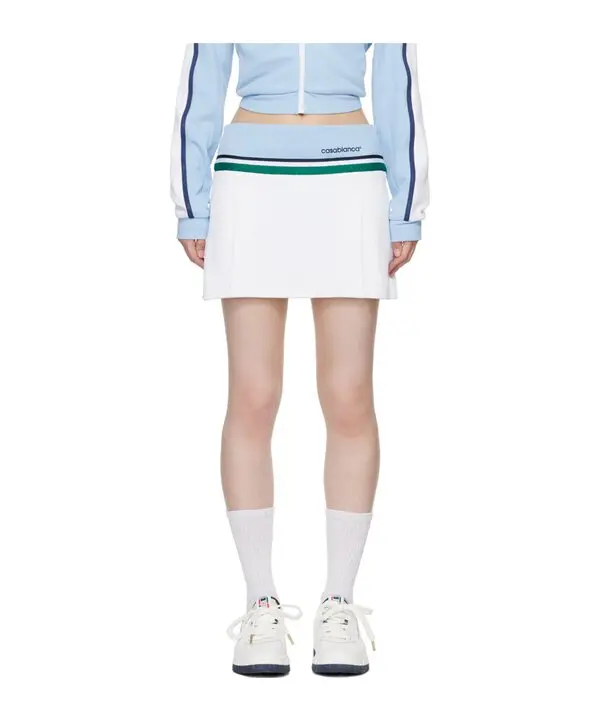 Casablanca Piqué-weave Skirt With Logo Detailing