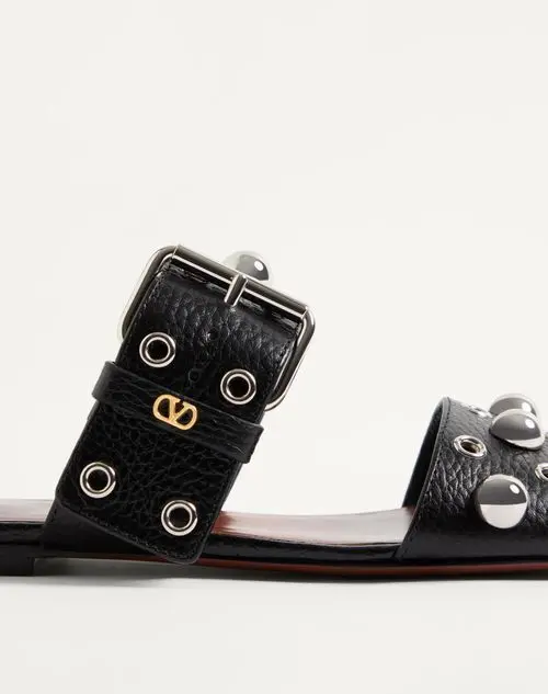 Valentino Garavani Nellcôte Eyelet Detailed Buckled Slide Sandals