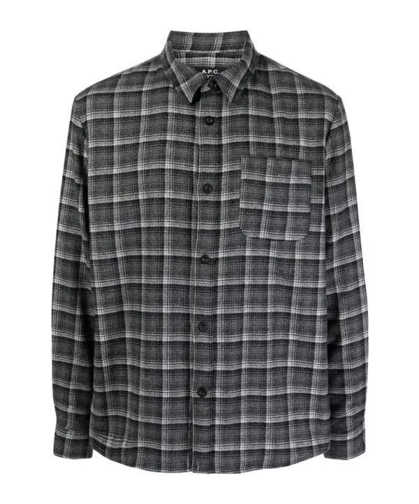 A.p.c. Checked Wool-blend Shirt