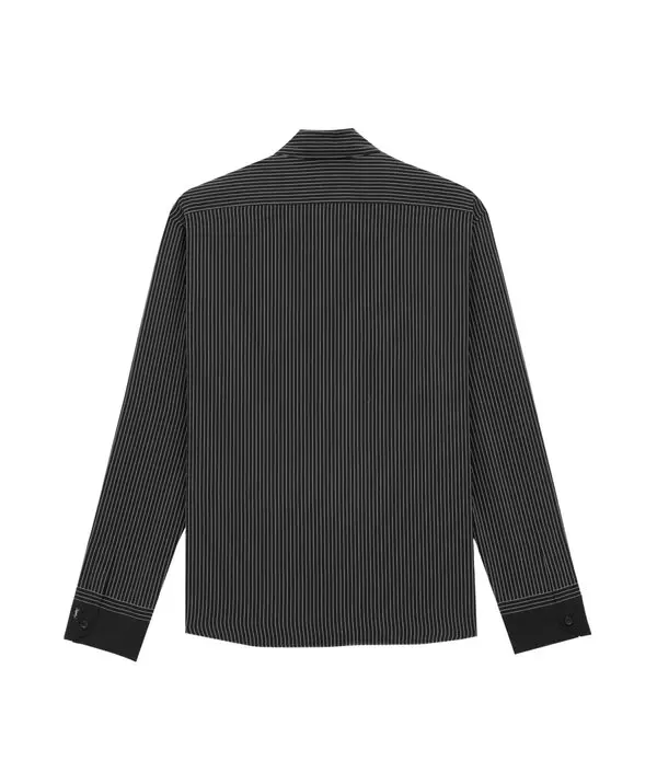 Saint Laurent Cassandre Shirt In Striped Silk