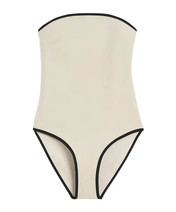 TOTEME Strapless Swimsuit With Contrasting Trim