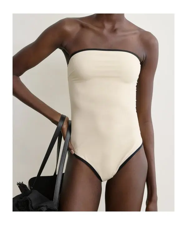 TOTEME Strapless Swimsuit With Contrasting Trim