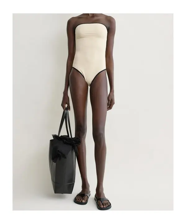 TOTEME Strapless Swimsuit With Contrasting Trim