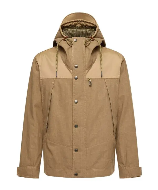 Moncler Givors Linen Hooded Jacket - Light Brown