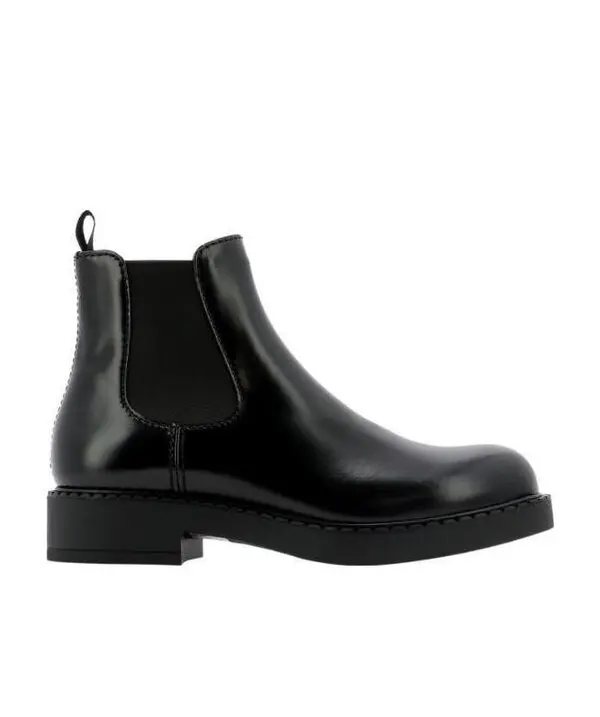 Prada Brushed Leather Chelsea Boots