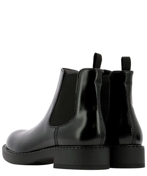 Prada Brushed Leather Chelsea Boots