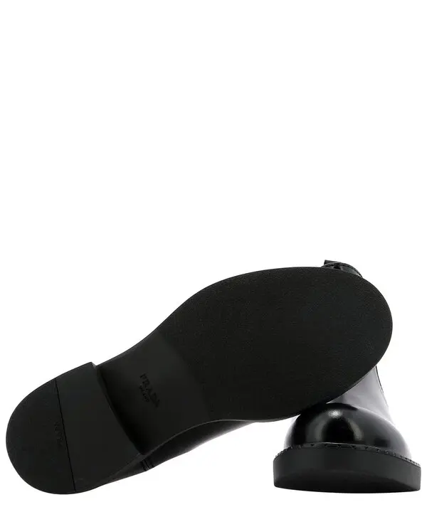 Prada Brushed Leather Chelsea Boots
