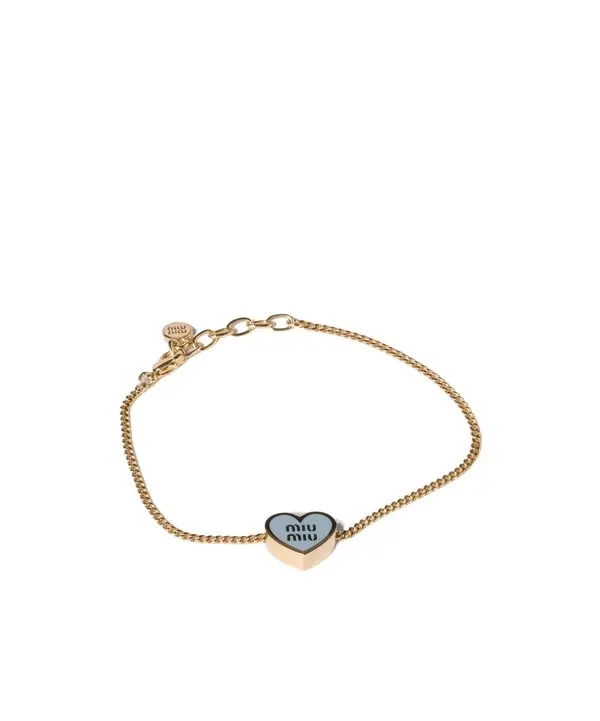 Miu Miu Heart Charm Bracelet - Gold/azure