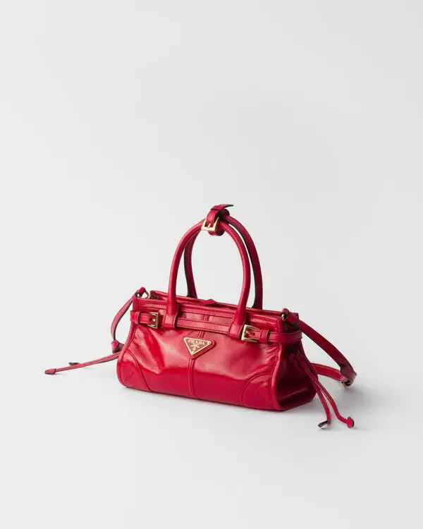 Prada Bonnie Leather Mini Handbag - Red