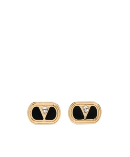 Valentino Garavani Vlogo Embellished Earrings - Yellow