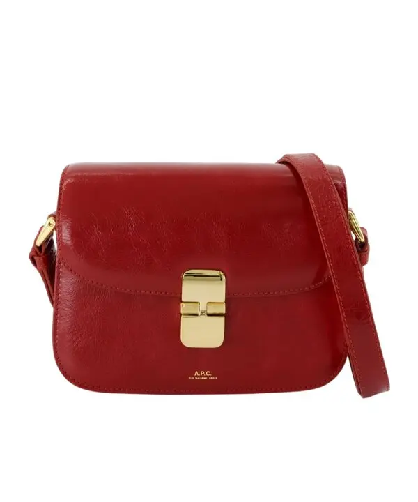 A.p.c. Grace Logo Printed Small Shoulder Bag - Red