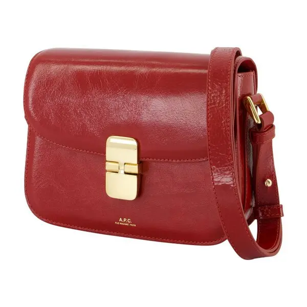 A.p.c. Grace Logo Printed Small Shoulder Bag - Red