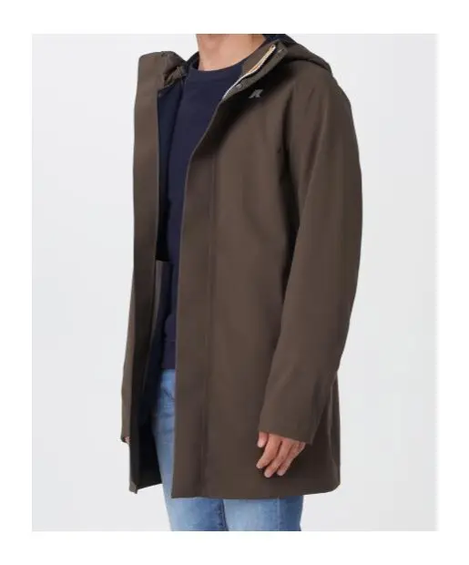 K-WAY Logo Patch Hooded Coat
