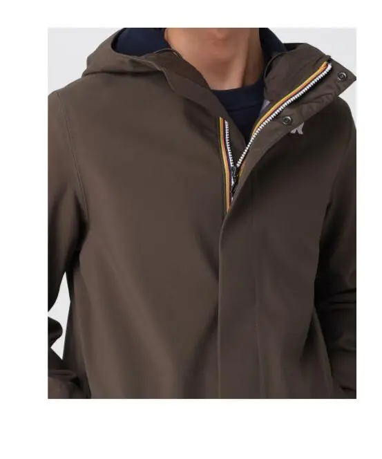 K-WAY Logo Patch Hooded Coat