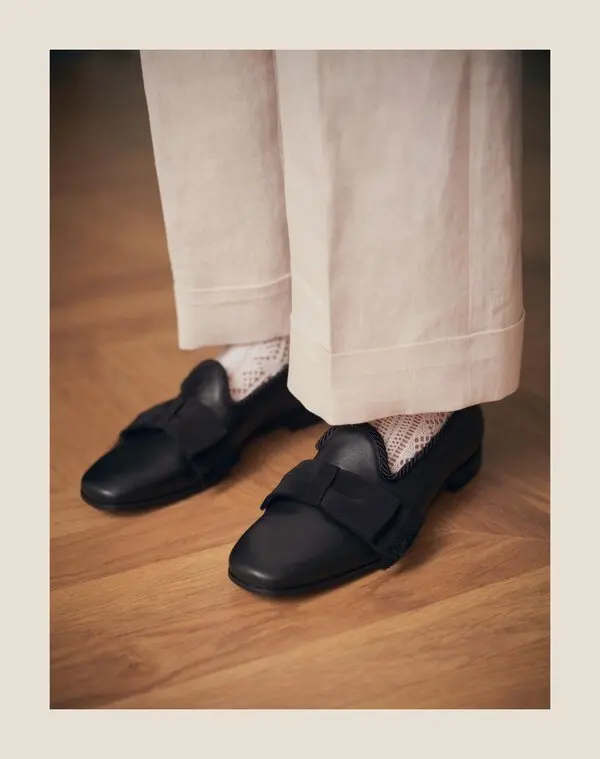 Valentino Garavani Leather Fringe Detailed Slip-on Loafers