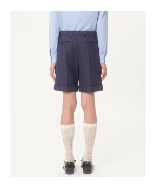 Valentino Garavani Cuffed Wool Bermuda Shorts