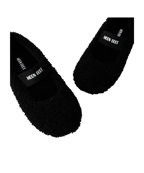 Moon Boot Shearling Ballet Pumps - Black