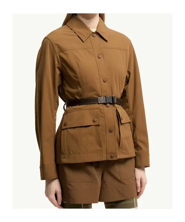 Moncler Isfara Taffeta Shirt Jacket With Detachable Belt
