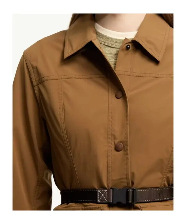 Moncler Isfara Taffeta Shirt Jacket With Detachable Belt
