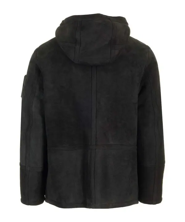 Stone Island Hooded Zip-up Jacket With Patches