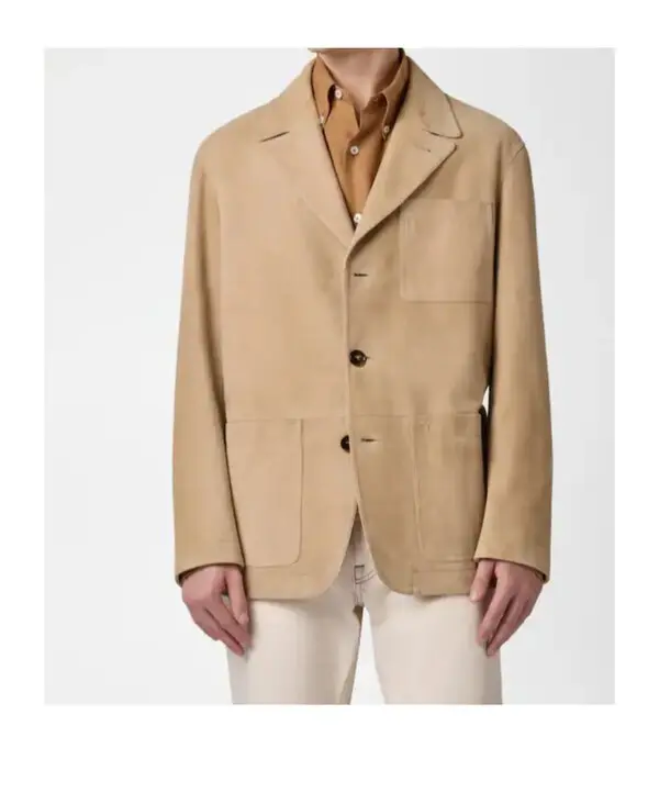 TOD'S Pashmy Suede Blazer With T-stitch Detailing