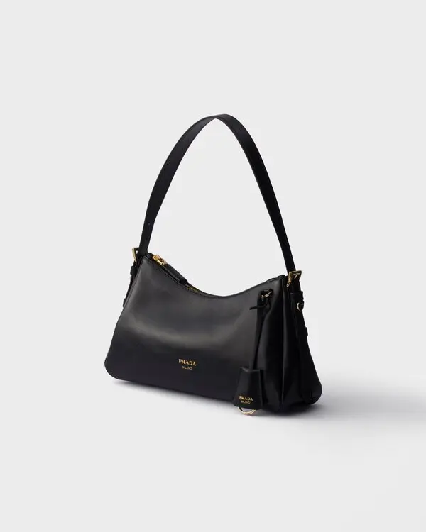 Prada Aimée Medium Leather Shoulder Bag - Black