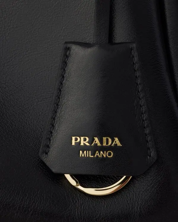 Prada Aimée Medium Leather Shoulder Bag - Black
