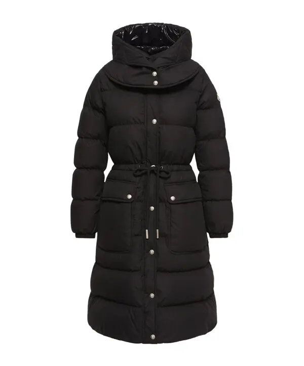 Moncler Pic Hooded Long Down Jacket - Black