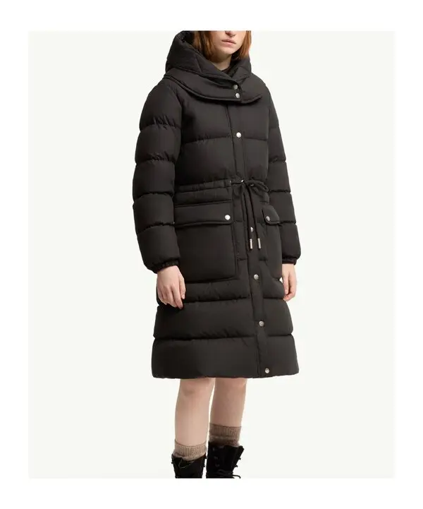 Moncler Pic Hooded Long Down Jacket - Black