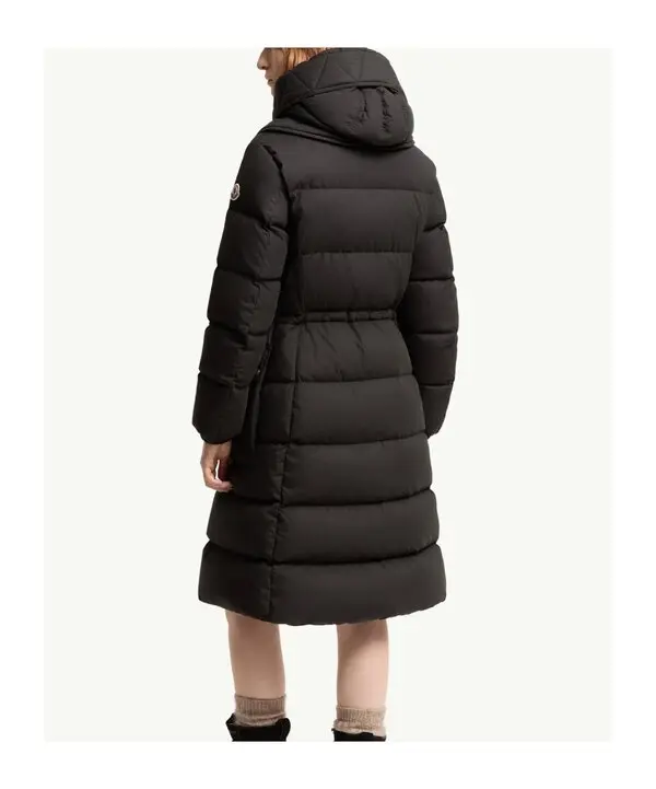 Moncler Pic Hooded Long Down Jacket - Black