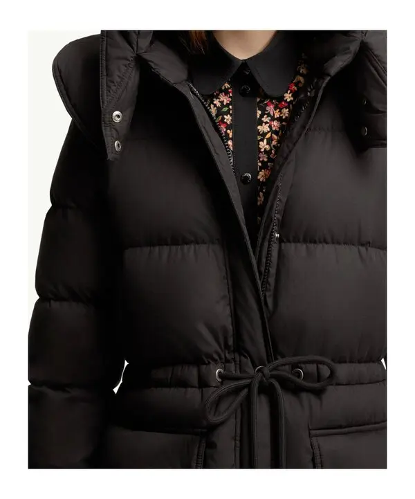 Moncler Pic Hooded Long Down Jacket - Black