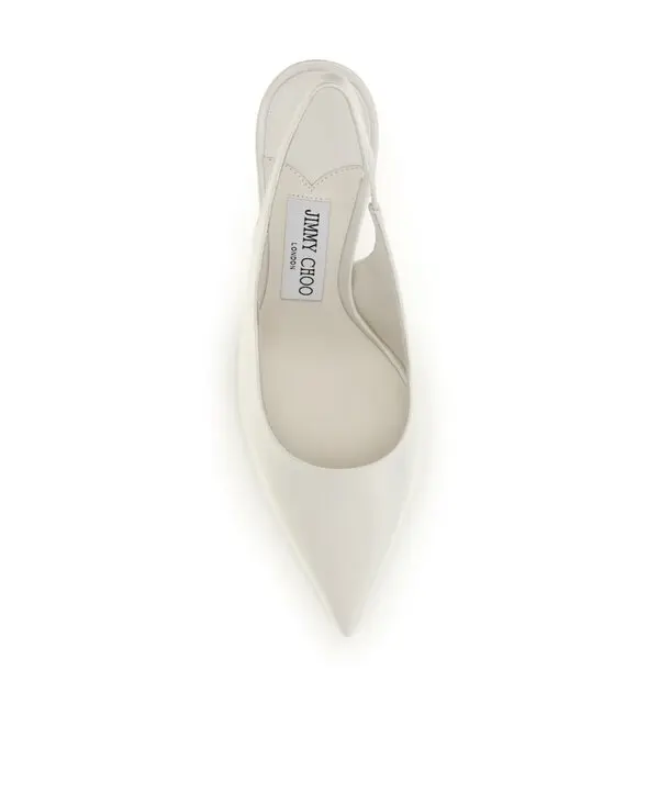 JIMMY CHOO Slingback Pointed Toe Pumps With Stiletto Heel - Ivory