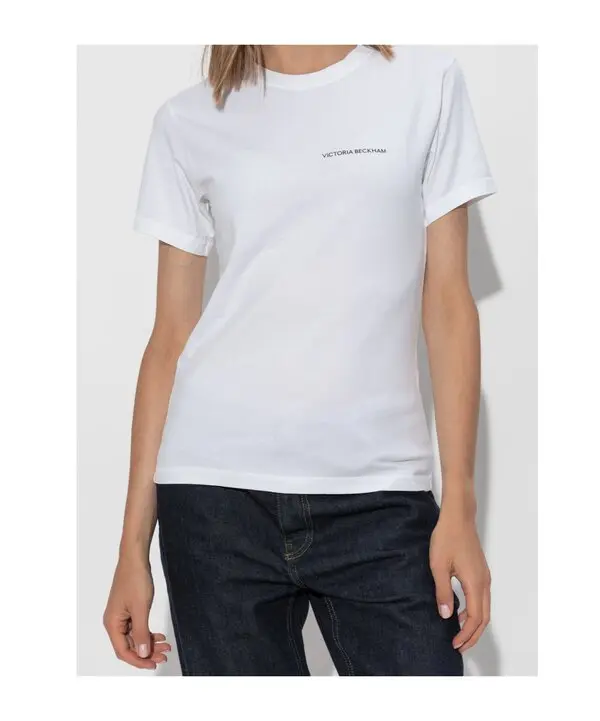 Victoria Beckham Logo Printed Crewneck T-shirt