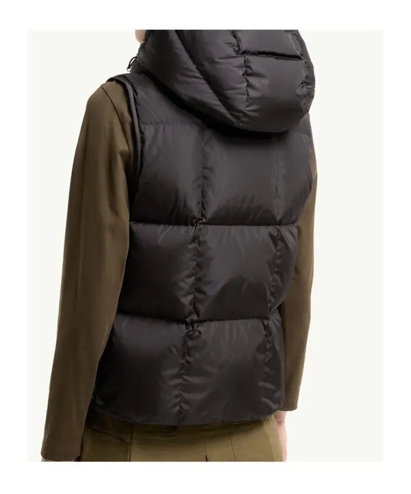 Moncler Macareux Quilted Down Vest With Hood - Black