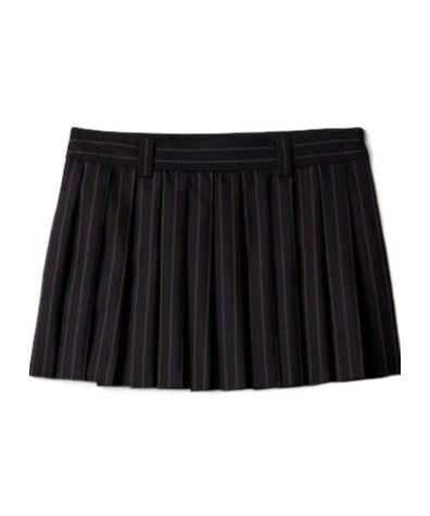 Miu Miu Pleated Pinstripe Mini Skirt