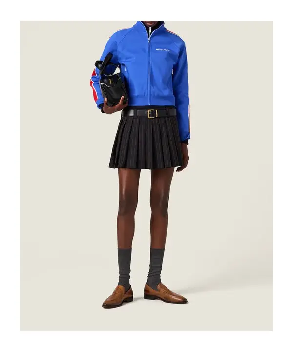 Miu Miu Pleated Pinstripe Mini Skirt