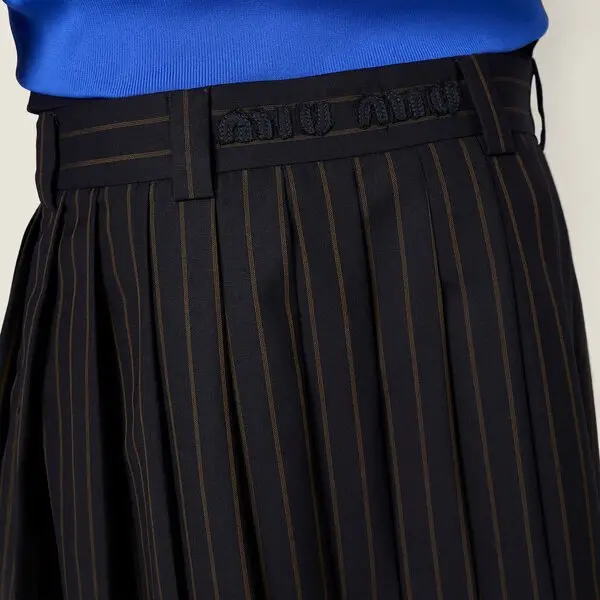 Miu Miu Pleated Pinstripe Mini Skirt